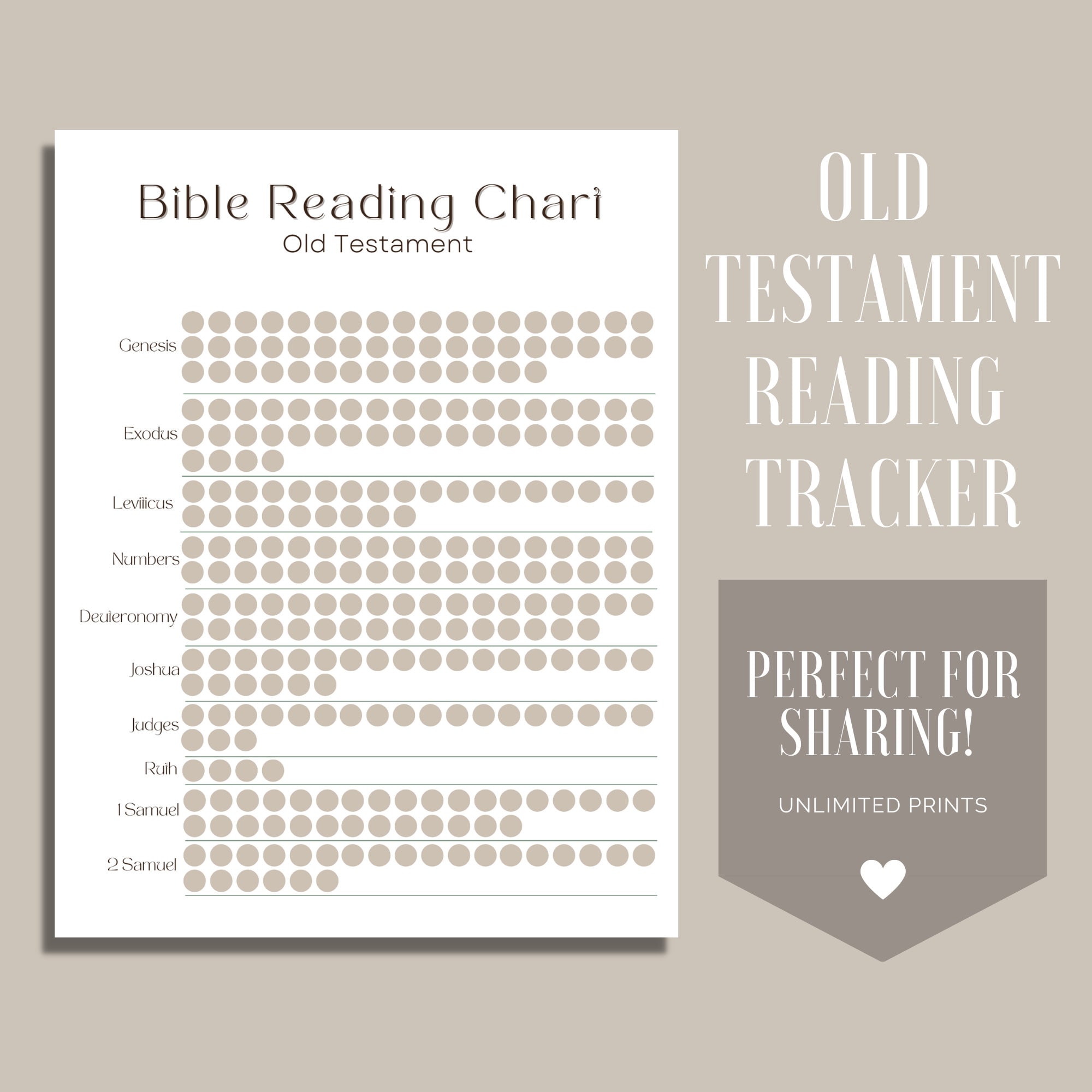 Bible Reading Tracker, Old Testament Reading - Etsy