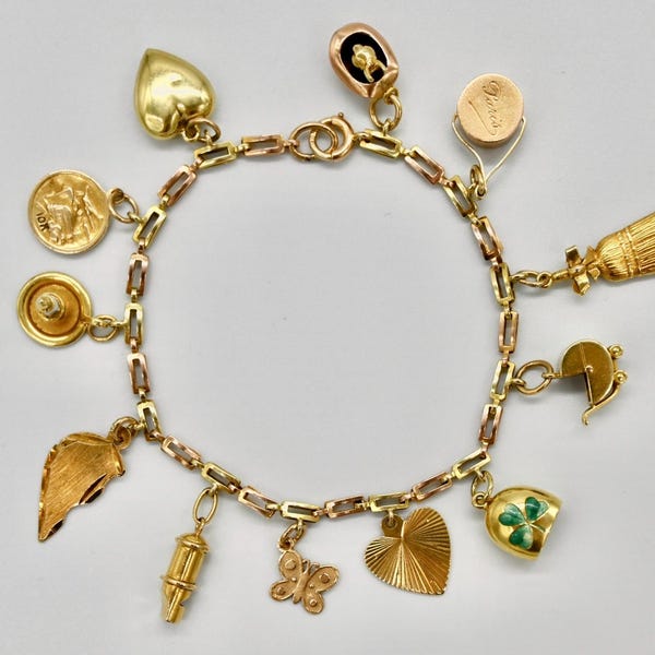 Vintage 18k Gold Augis Signet Ring plus Quhier, Moins Que Demain French ...