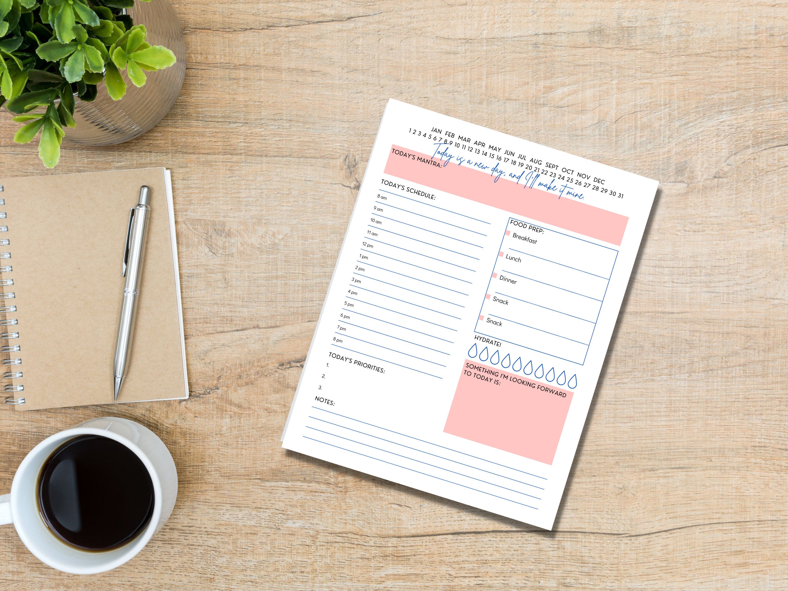 Daily Mental Health Planner and Journal // Morning Routine // Printable ...