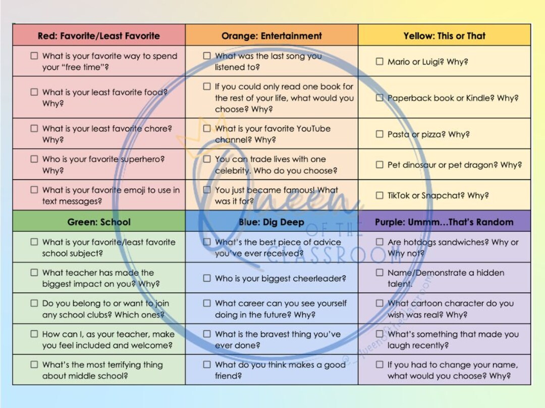 Interactive "get to Know You" Game // Students // BTS // Easy Prep ...