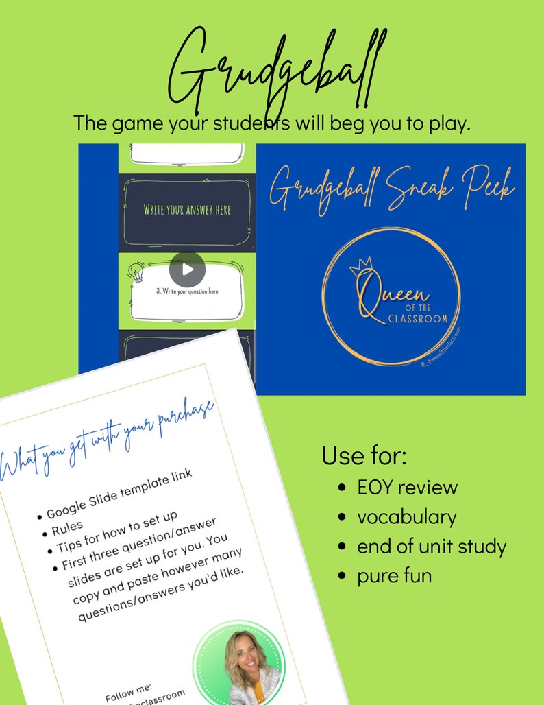 Grudgeball Google Slide Template - Etsy