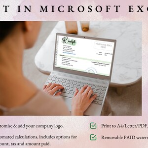Business Receipt Microsoft Excel Template includes Paid Watermark ...