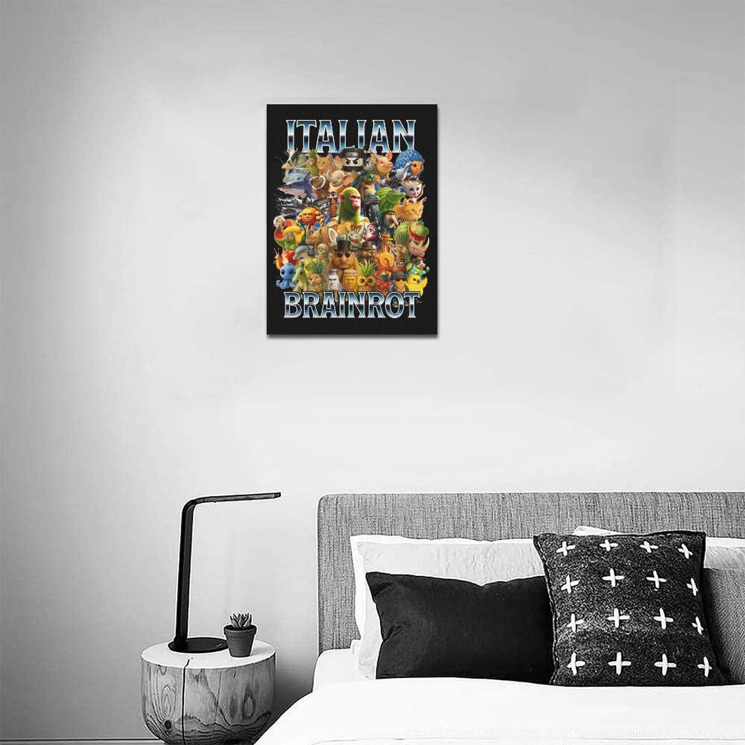 Canvas Wall Art | Italian Brainrot | Fun Chaotic Youth Bedroom Decor ...