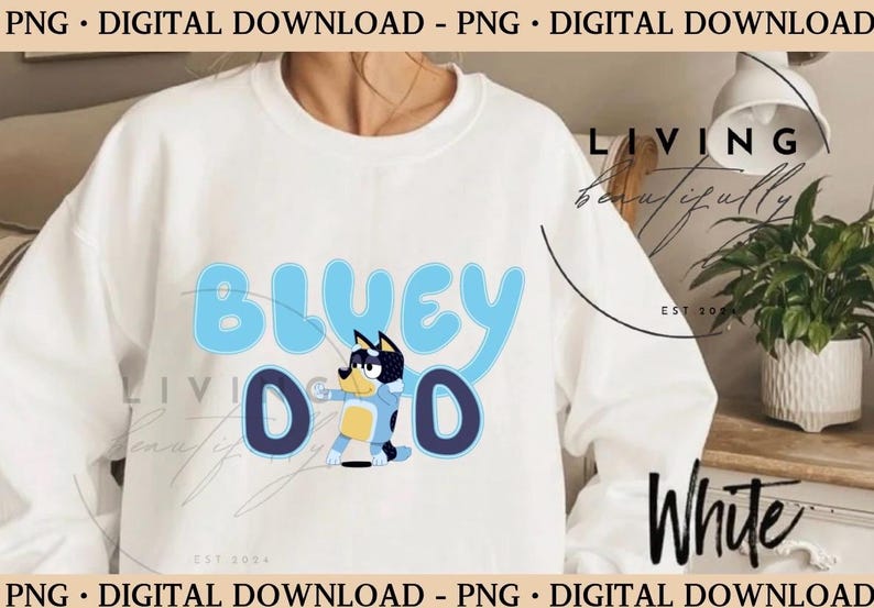 Bluey Dad Shirt Design PNG , Bluey Digital Download Design, Transparent ...