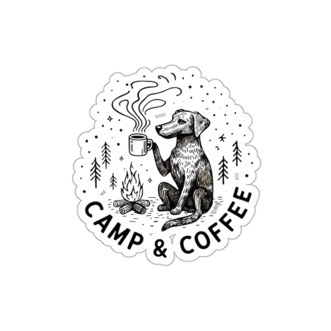 Dog Camp and Coffee Sticker - Etsy