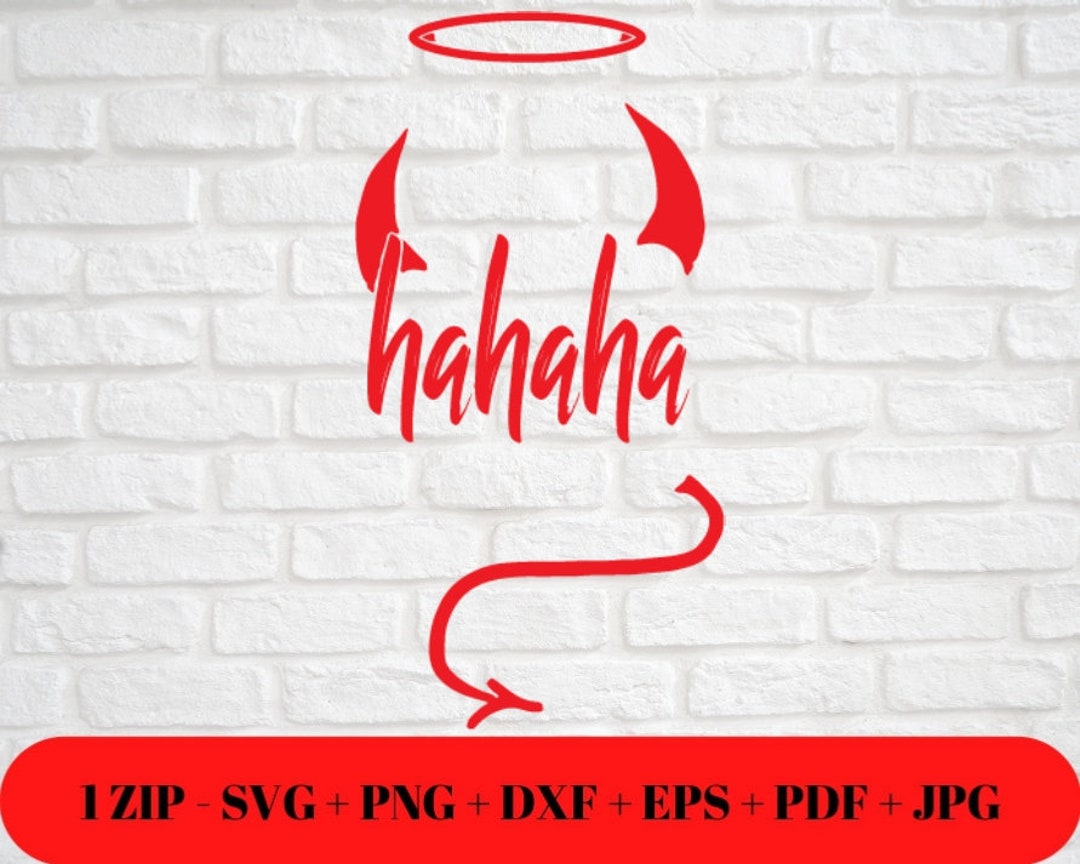 Cheeky Devil SVG PNG JPG | Funny Hahaha Devil Dxf Eps Pdf | Silhouette ...
