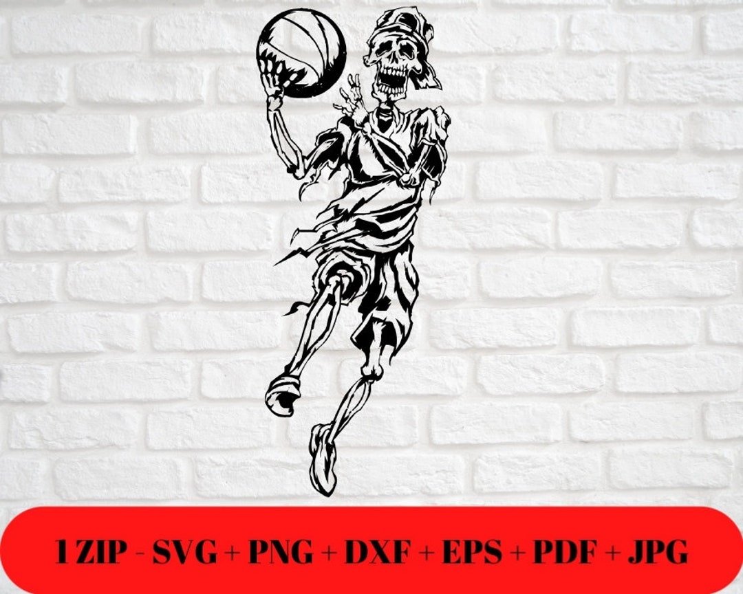 Basketball Skeleton SVG PNG JPG | Eps Dxf Pdf | Halloween Baller | Ball ...