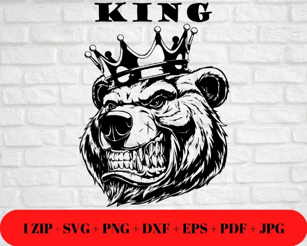 King Grizzly SVG PNG JPG | Bear | Beast Mode Dxf Eps Pdf | Mood | Gym ...
