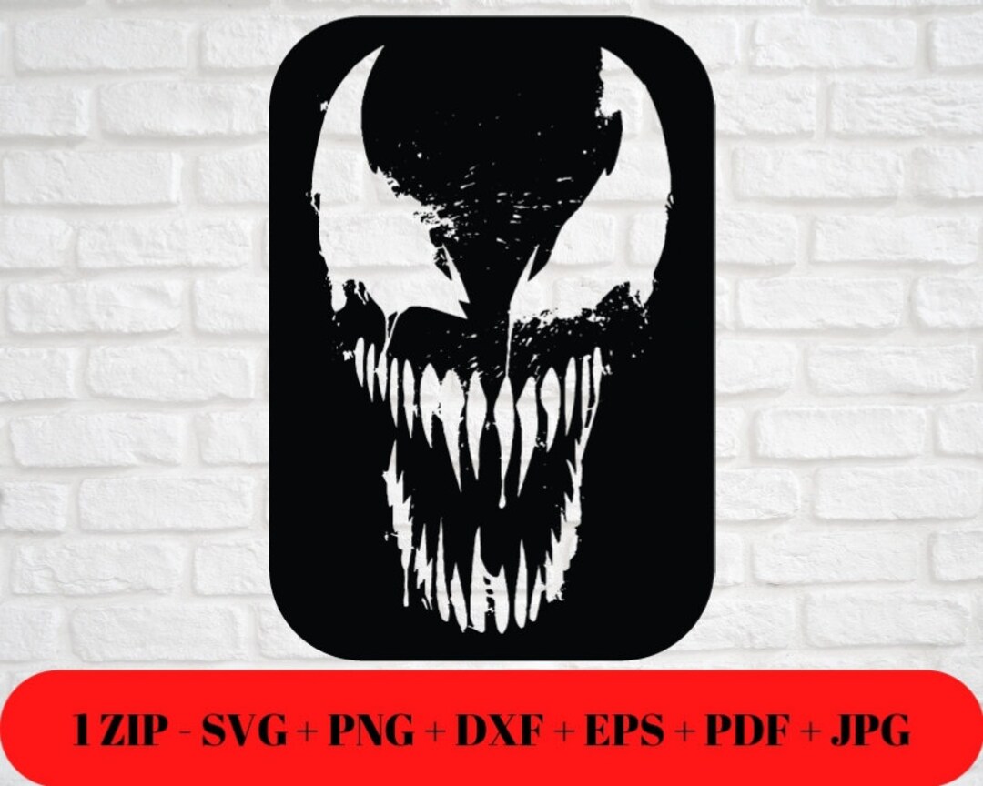 Creepy Venom Silhouette | Dripping Fangs Printable Cut File (digital ...