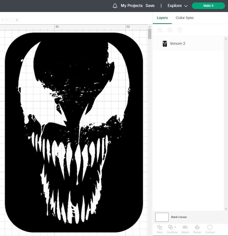 Creepy Venom Silhouette | Dripping Fangs Printable Cut File (digital ...