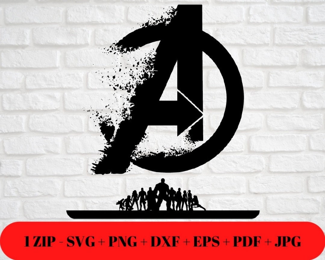 Avengers Logo With Characters SVG PNG JPG Dxf Eps Pdf | Thanos Snap ...