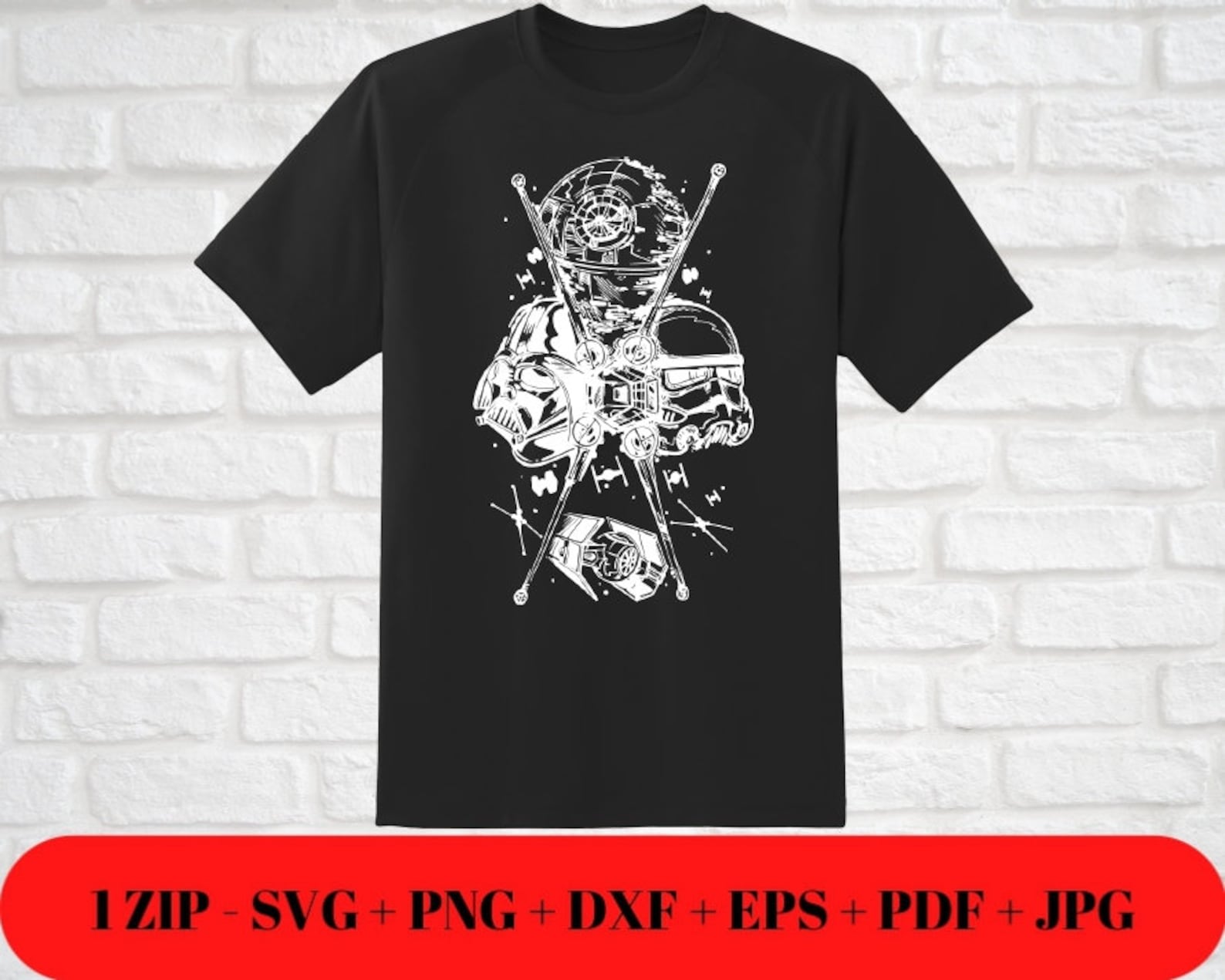 Star Wars Dark Side Drawing | Vader, Stormtrooper, Death Star (digital ...