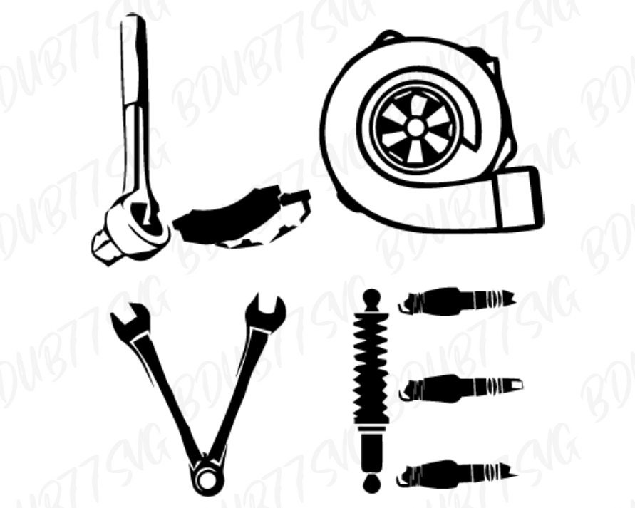 Love SVG PNG JPG Gearhead Eps Pdf Dxf Turbo Cars - Etsy