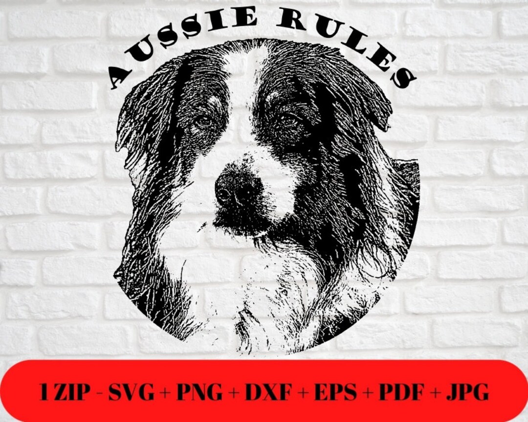 Aussie Rules SVG PNG JPG | Australian Shepherd Dog Dogs Dxf Eps Pdf ...