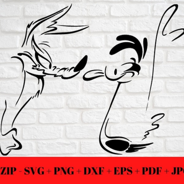 Road Runner and Wile Coyote Svg - Etsy
