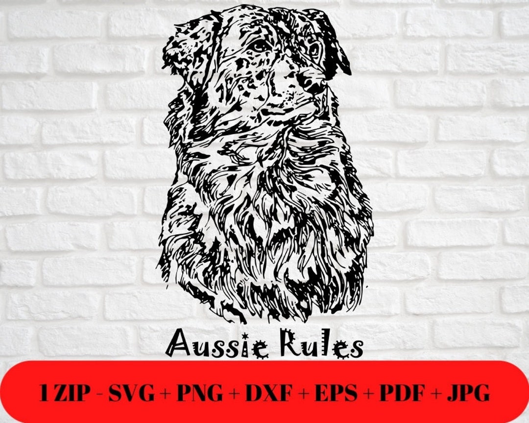 Aussie Rules SVG PNG JPG | Australian Shepherd Dog Dogs Dxf Eps Pdf ...