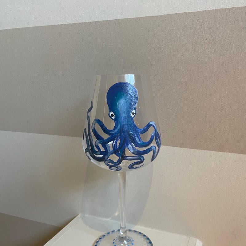 Octopus Wine Glass - Etsy