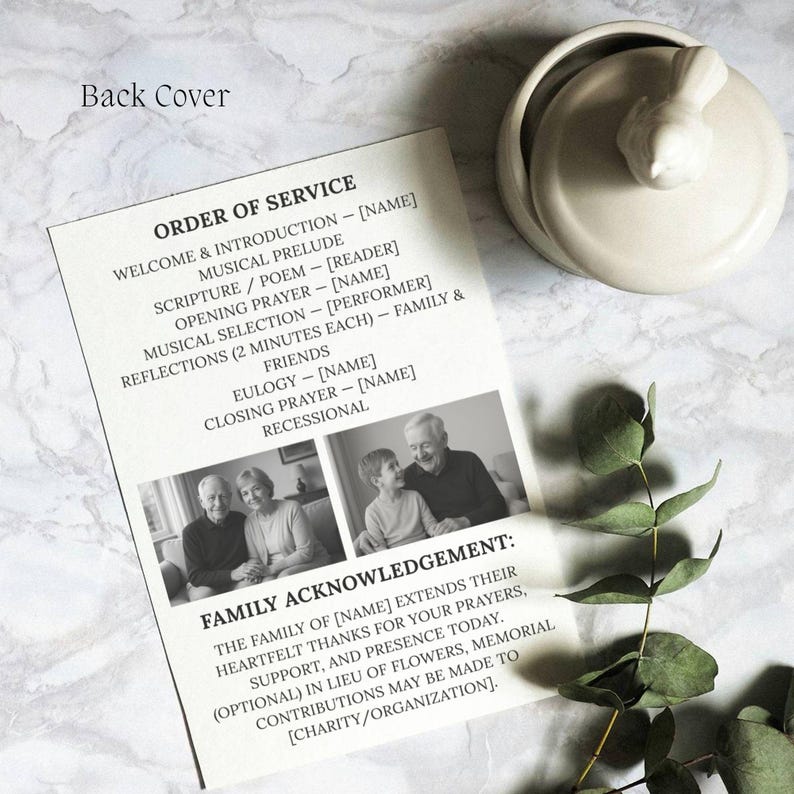 Minimalist Funeral Program Template: Remembering a Life Well Lived ...