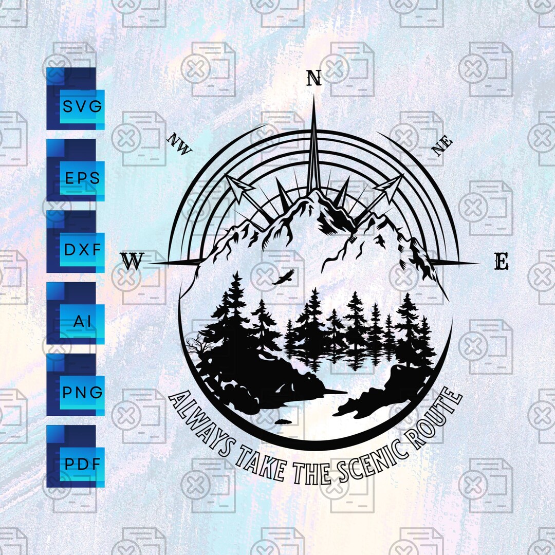 Mountains SVG PNG EPS Trees Svg Forest Svg Cricut - Etsy