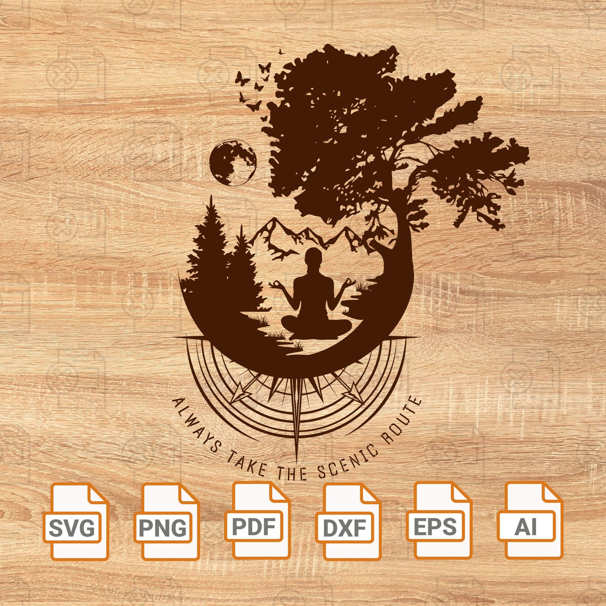 Yoga Chakras Svg, Meditation Svg File, Yoga Tree Svg, Mindfulness Svg ...