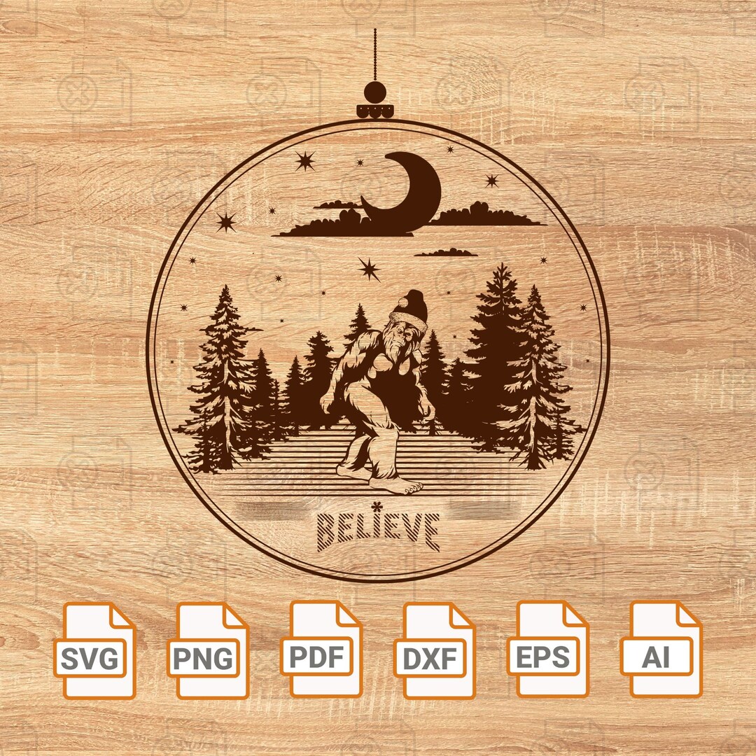 Sasquatch Santa Believe SVG Christmas Bigfoot Yeti Abominable Snowman ...