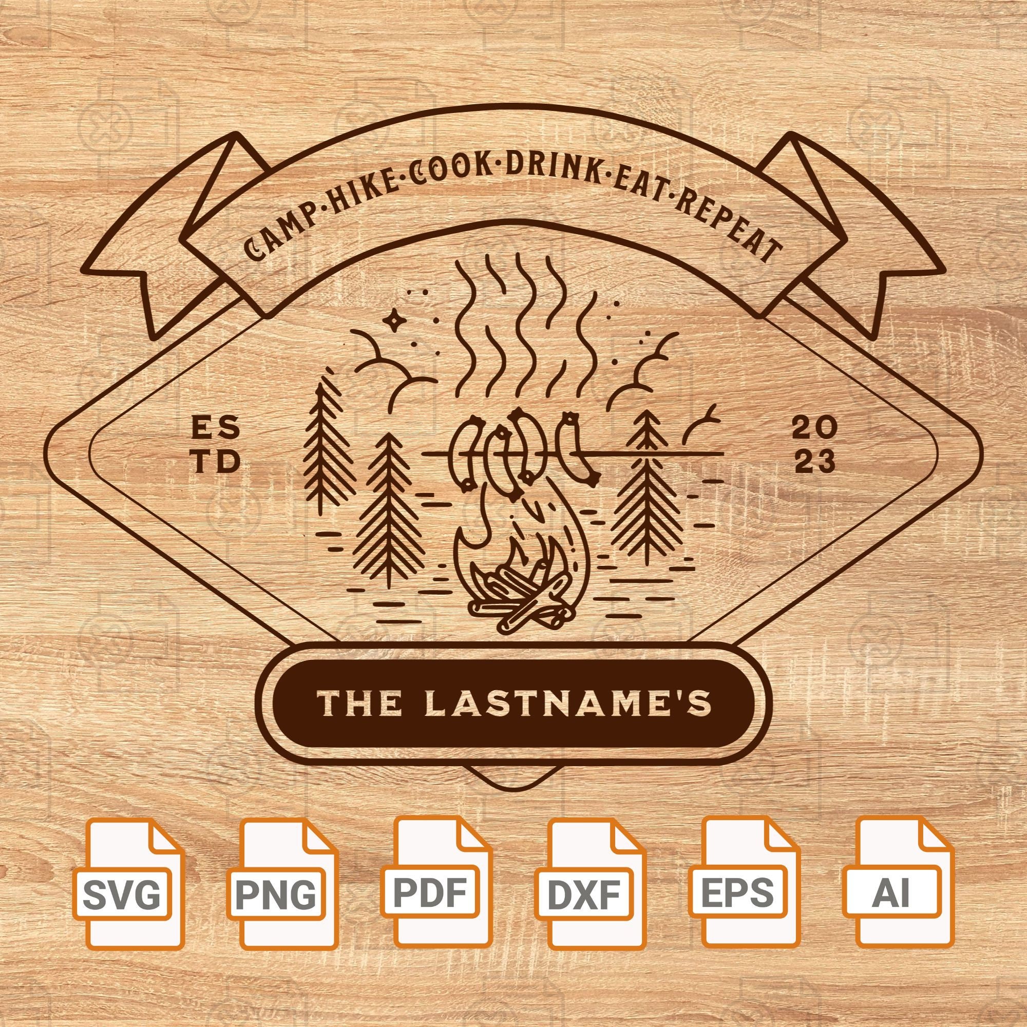 Camp Hike Cook Drink Eat SVG| Happy Campers Svg| Travel Camping Svg ...