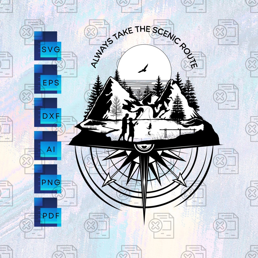 Fisherman Catching Fish SVG Fishing Father and Son Bass Fish - Etsy