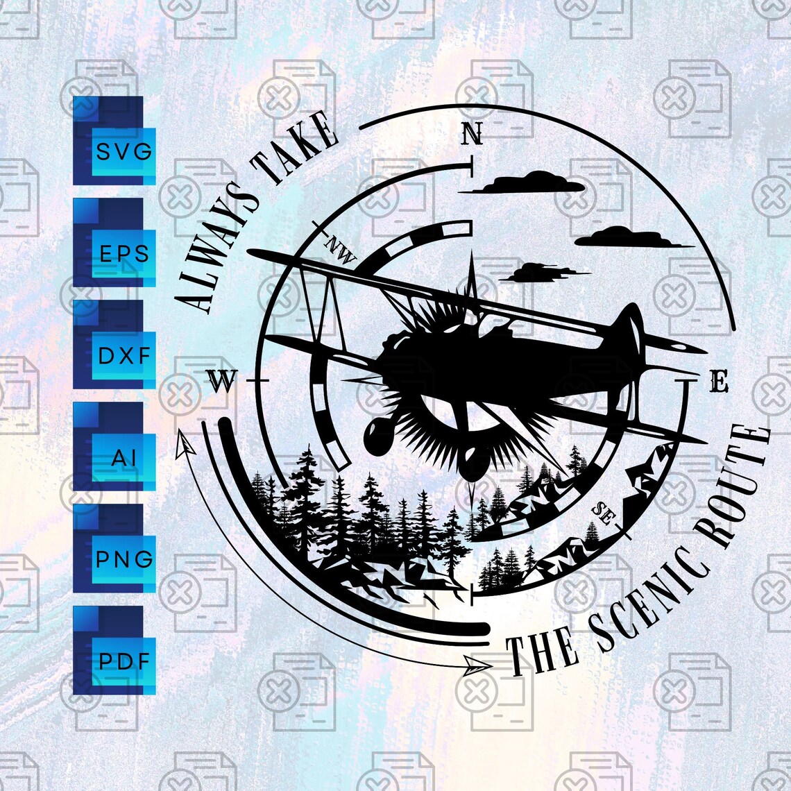 Airplane and Compass SVG Airplane Lover Svg Airplane Svg - Etsy