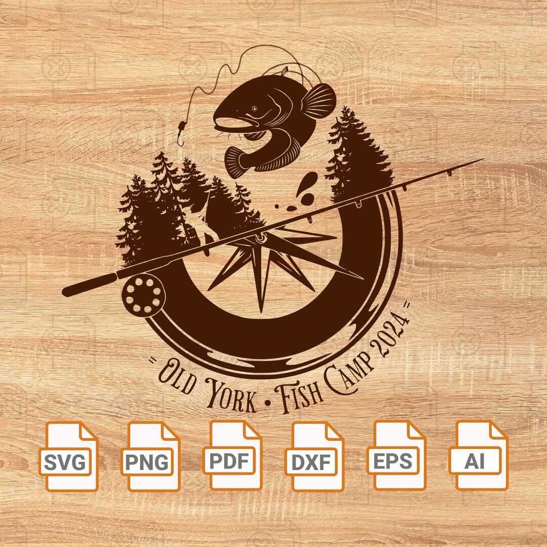 Fish Camp SVG| Fisherman Catching Fish SVG| Bass Fishing Svg| Bass Fish ...