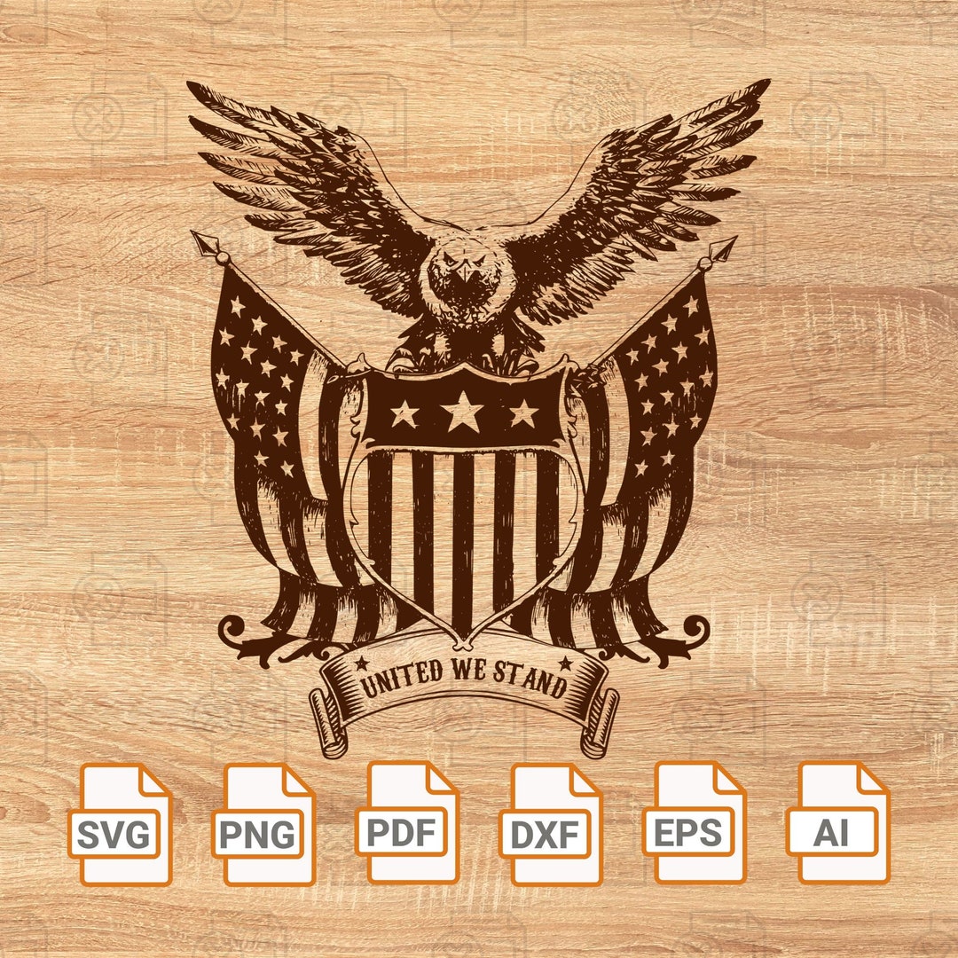 Vintage Eagle American Flag SVG: Patriotic USA 4th of July (digital ...