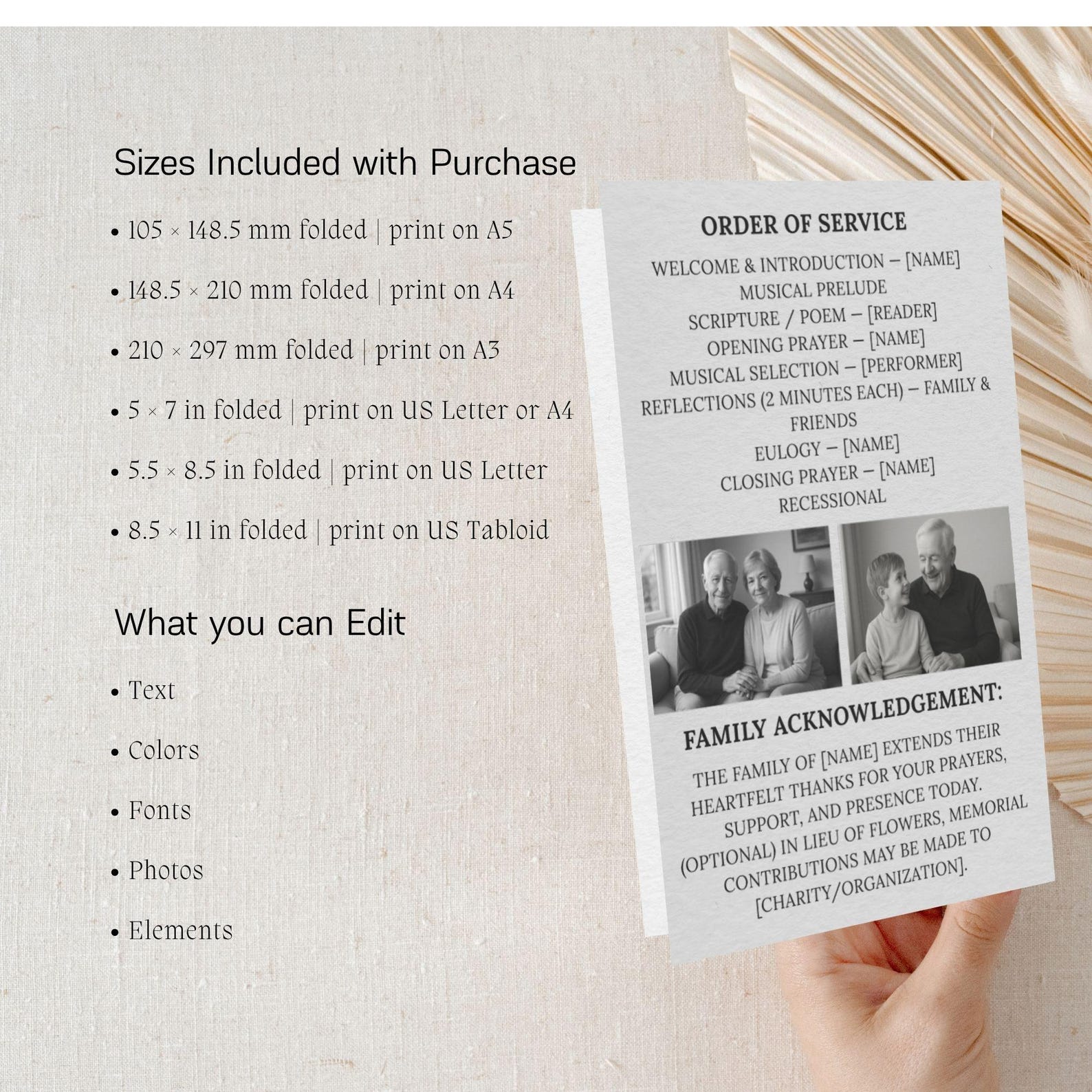 Minimalist Funeral Program Template: Remembering a Life Well Lived ...