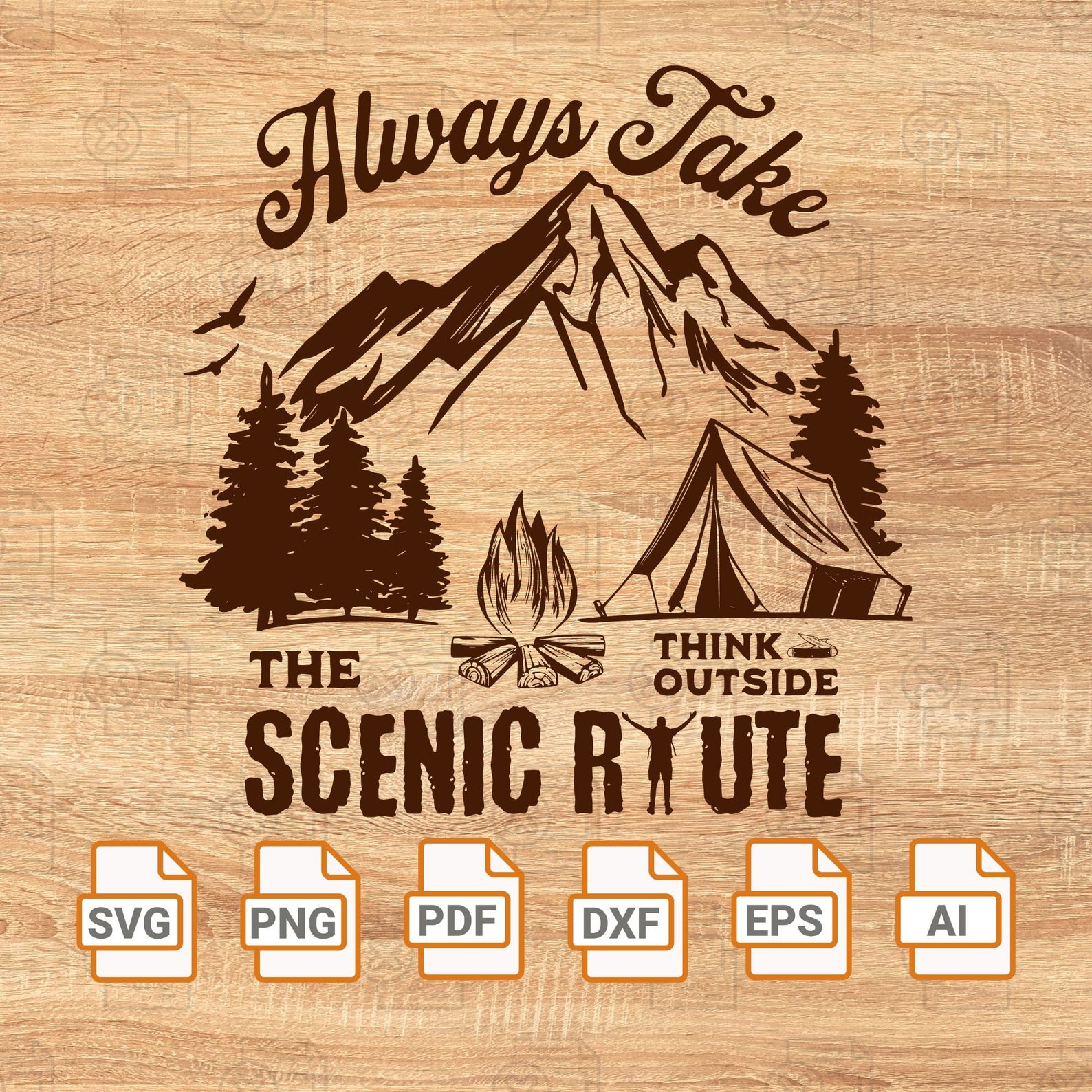 Scenic Route SVG, PNG, EPS| Trees Svg| Forest Svg Cricut| Mountain Svg ...