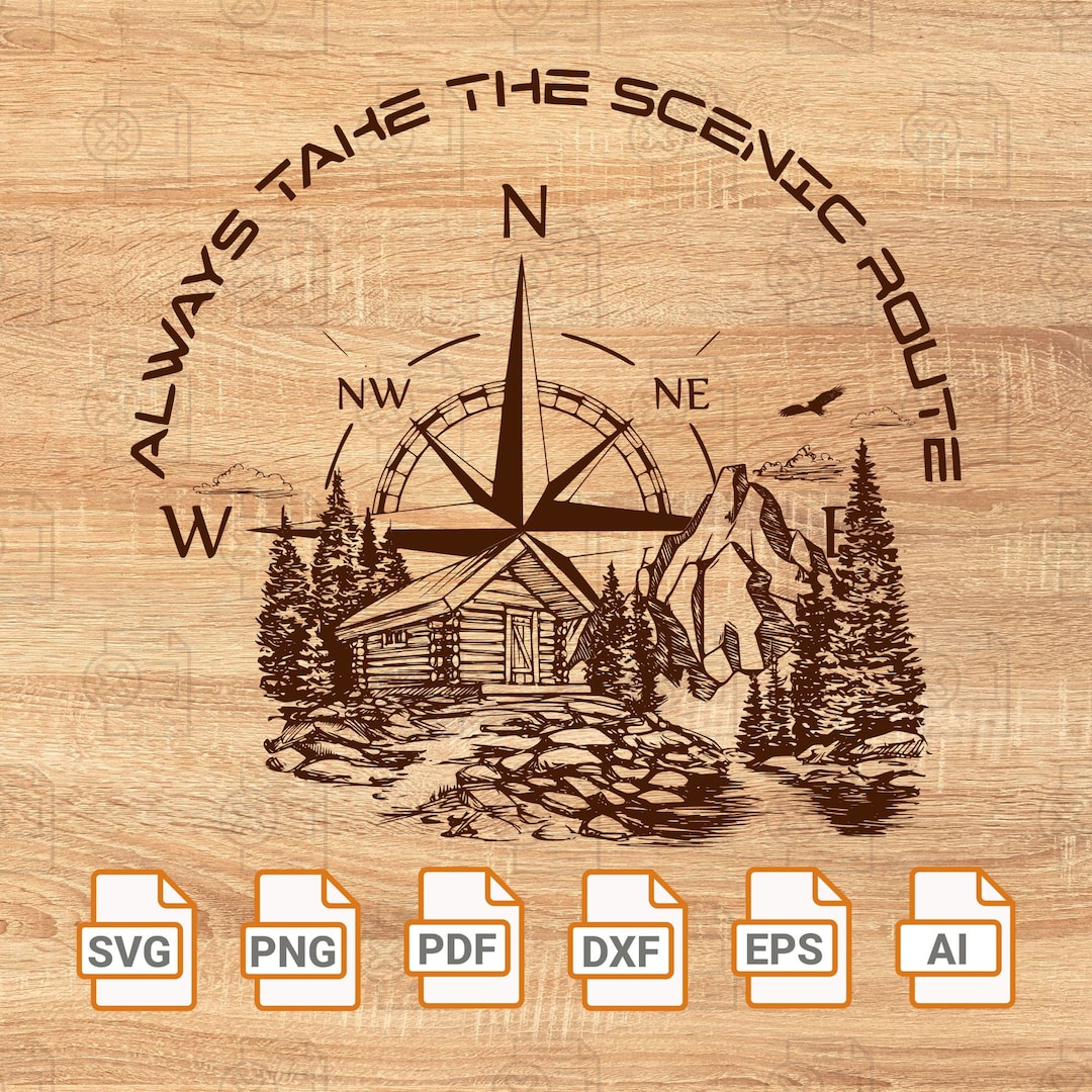 Laser Engraved File Cabin in the Woods | Picturesque View | Compass ...