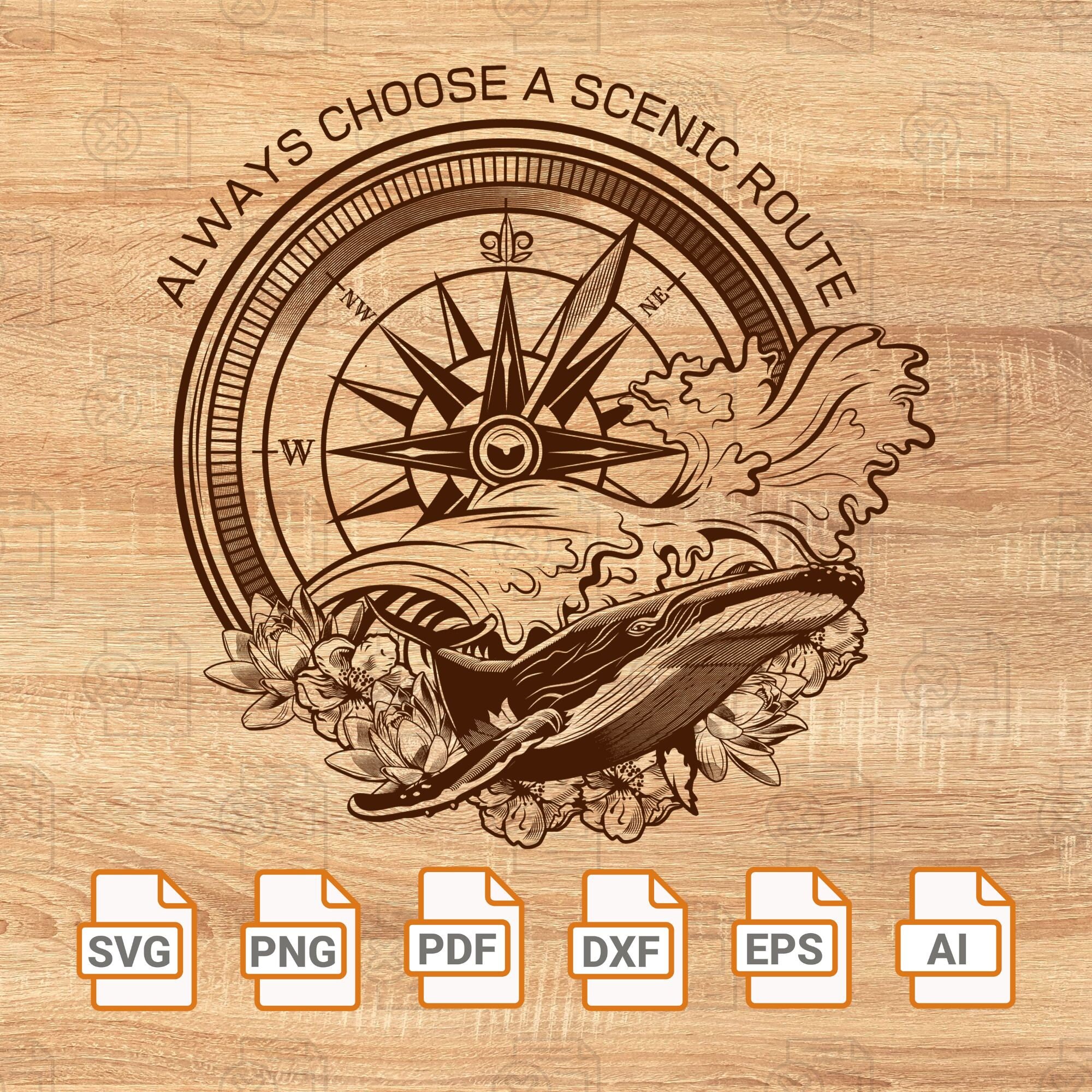 Always Take the Scenic Route Camping Travel Adventure Wild Compass ...