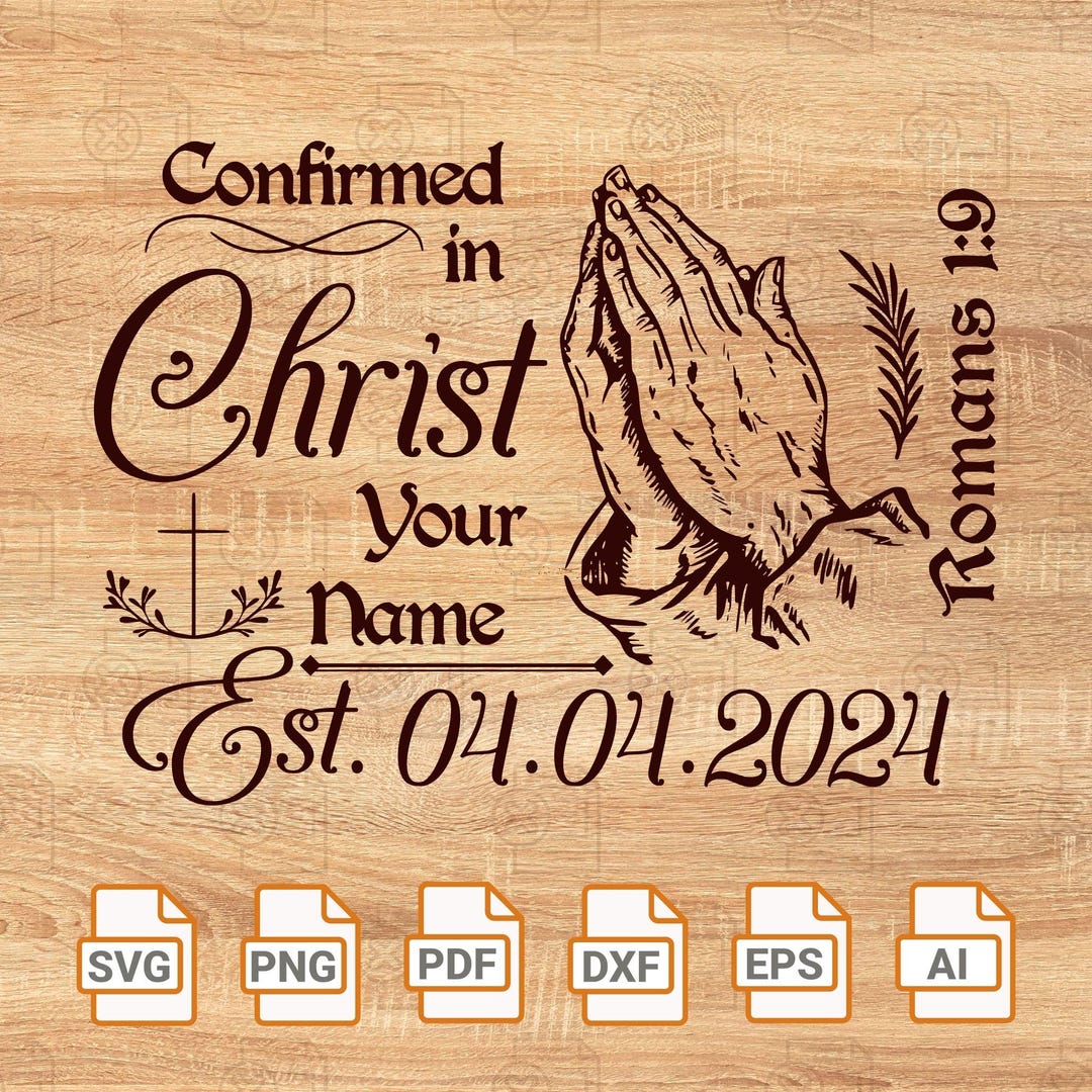 Confirmed in Christ SVG Cut File Minimalist Confirmation Invitation ...