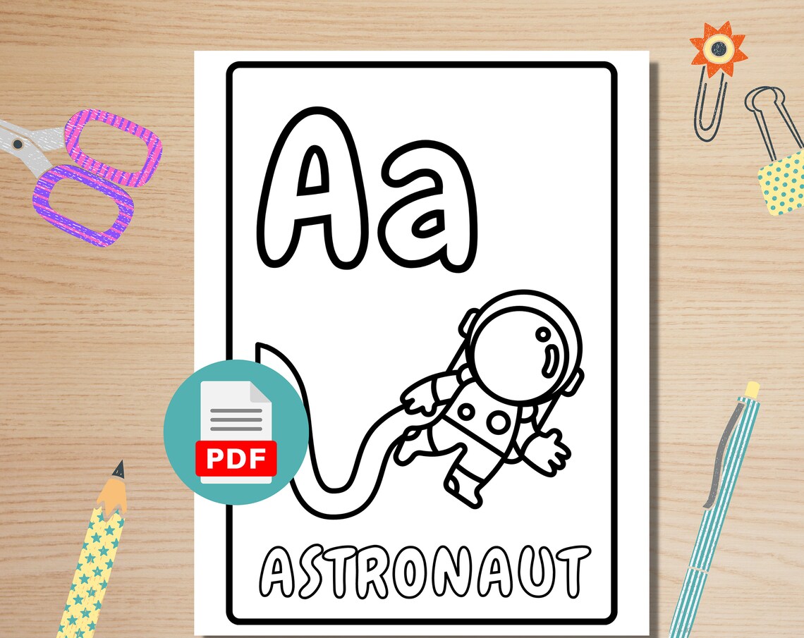 28 Color the Alphabet Vol.2 Pages Digital Download for Kids - Etsy