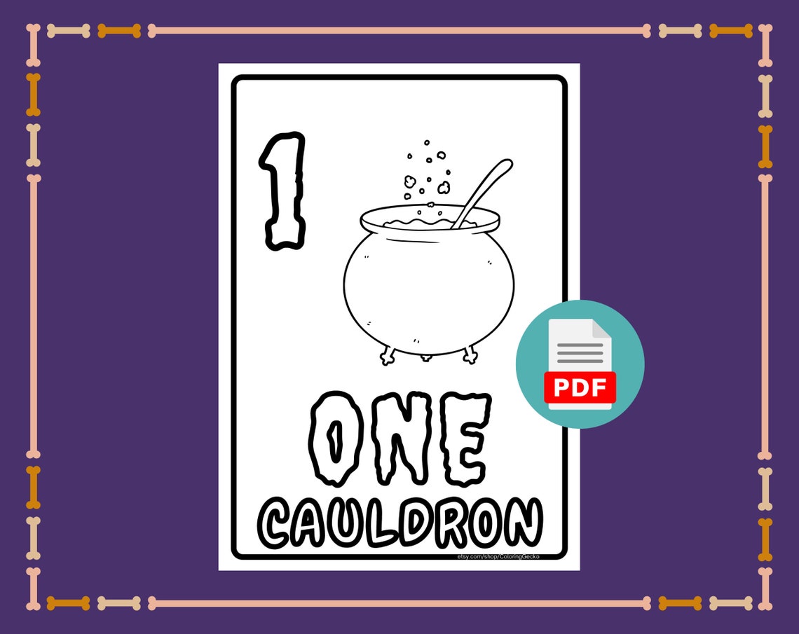 Count on Halloween Coloring Pages Digital Download for Kids - Etsy