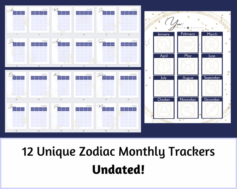 Astrology Themed Printable Planner Template, Annual Manifestation ...