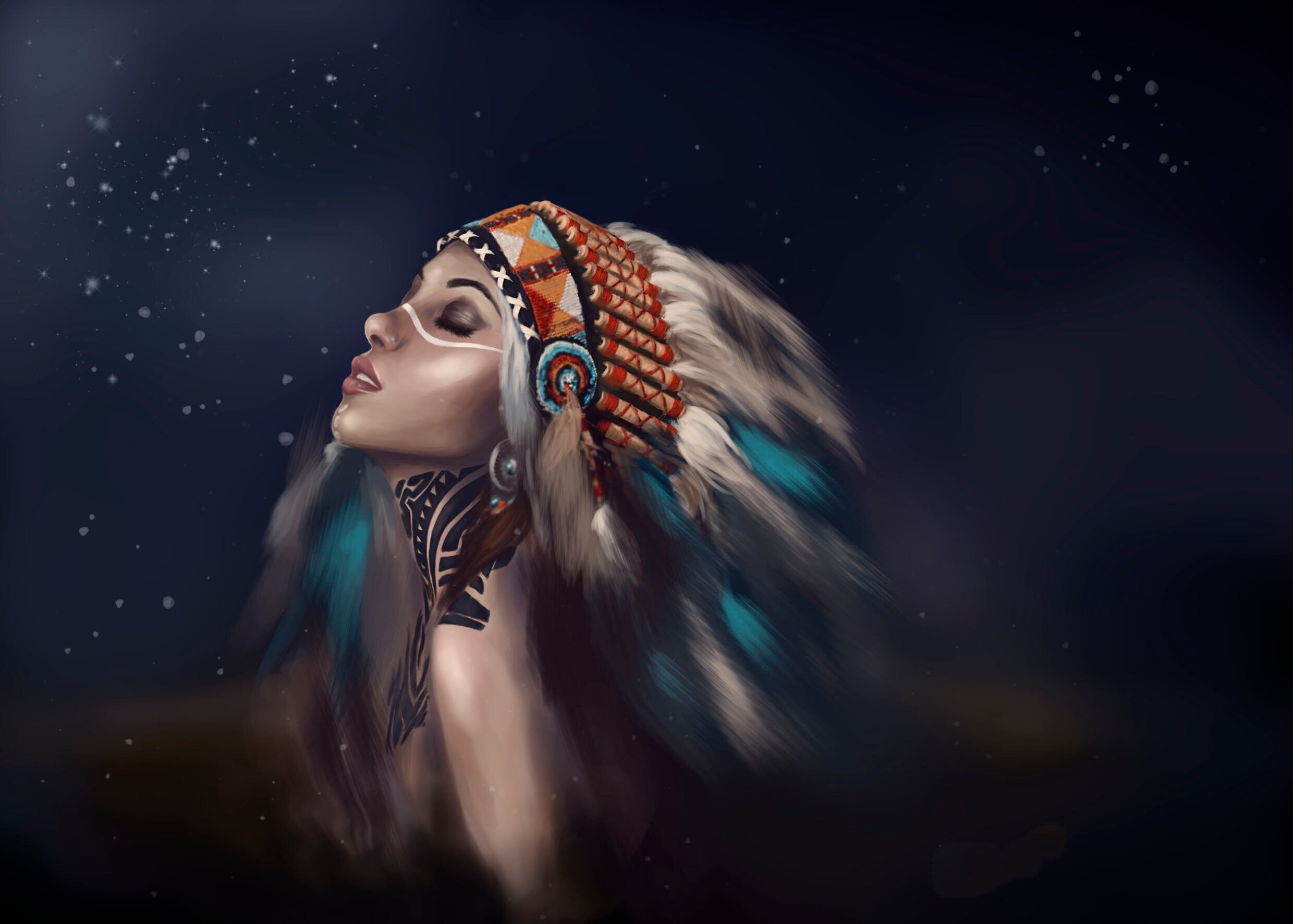 Native American Custom Portrait Native American Girl Native American ...