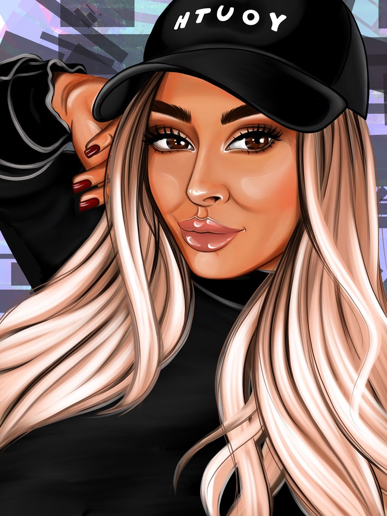 Portrait From Photo Fashion Logo for Store Drawing Logo - Etsy