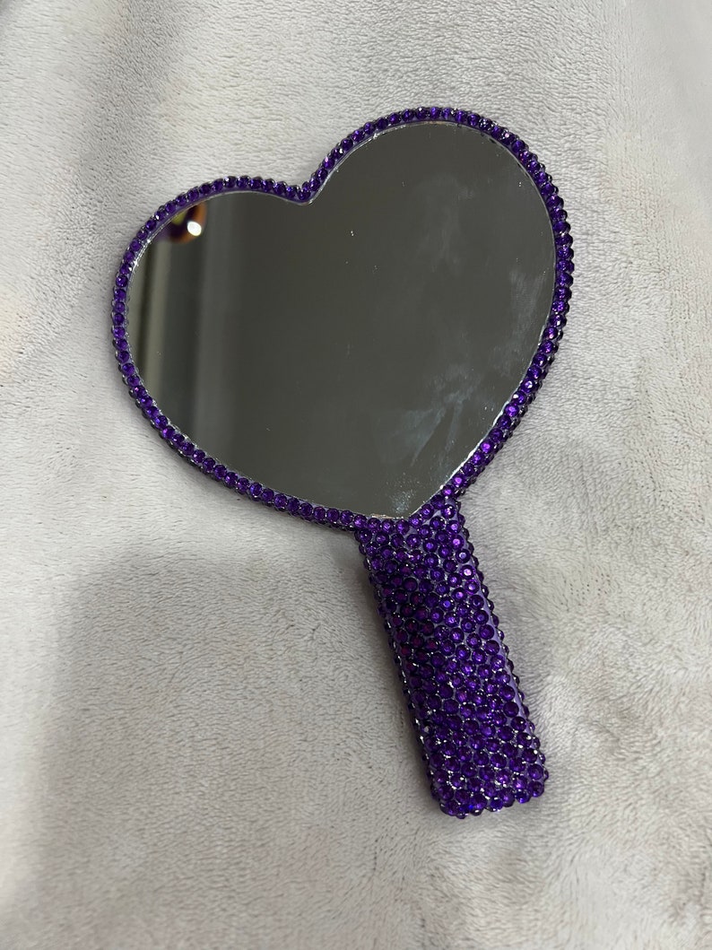 Rhinestone Mini Handheld Mirror - Etsy