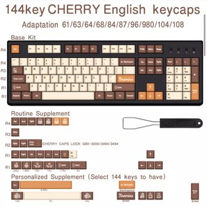 Beige & Brown Tiramisu Themed Keycap Set for Mechanical - Etsy