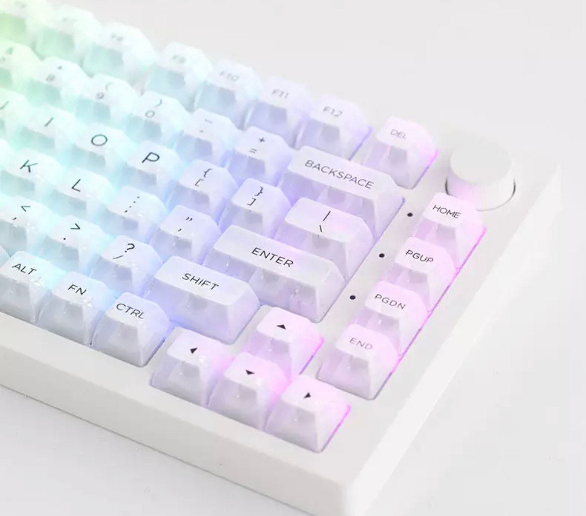 Clear White Transparent PBT Keycap Set for Mechanical Keyboard - Etsy UK