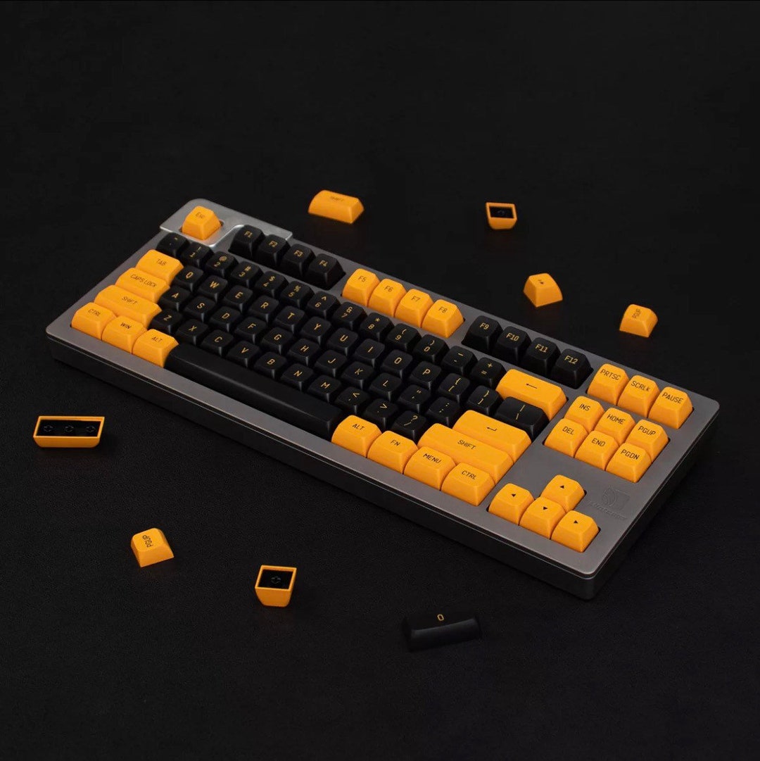 Orange & Black Keycap Set for Mechanical Keyboard 150 Double - Etsy