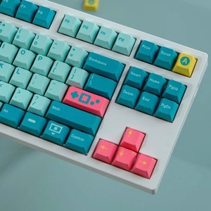Turquoise Blue Keycap Set for Mechanical Keyboard 120 Cherry Profile ...