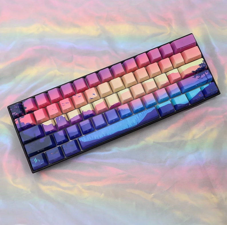 Front Facing Tropical Landscape Keycap Set for Mechanical Keyboard 110 ... Front Facing Tropical Landscape Keycap Set for Mechanical Keyboard 110 ...