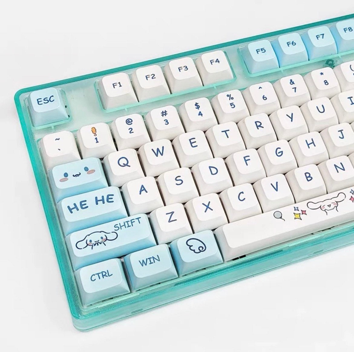 Blue Bunny Kawaii Themed PBT Keycap Set for Mechanical - Etsy
