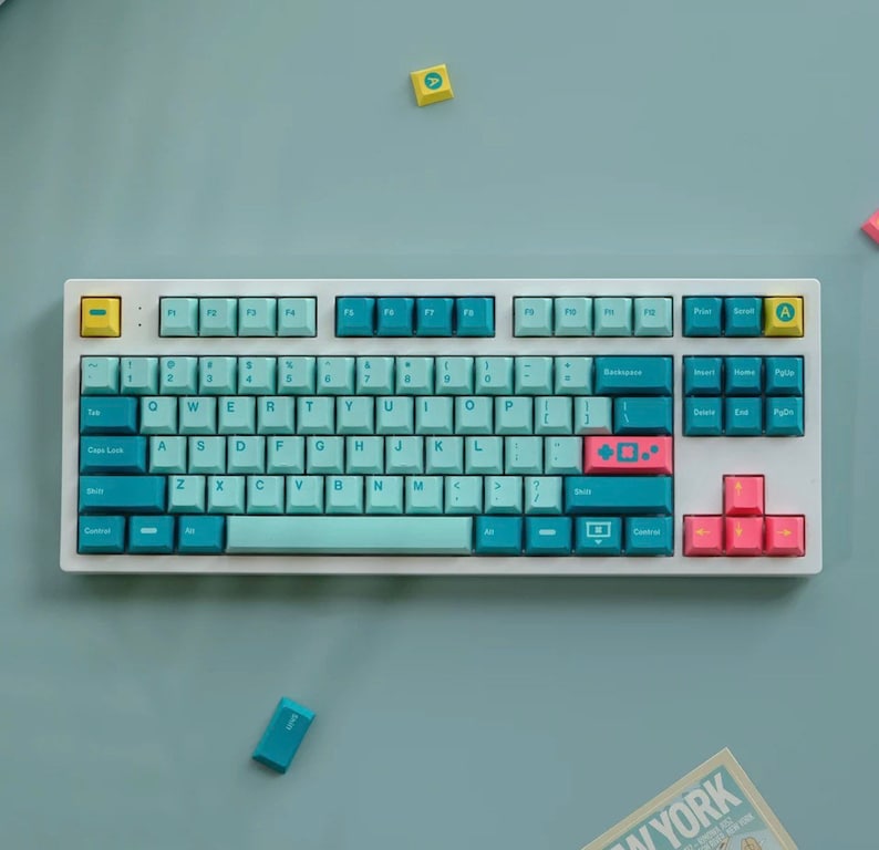 Turquoise Blue Keycap Set for Mechanical Keyboard 120 Cherry Profile ...