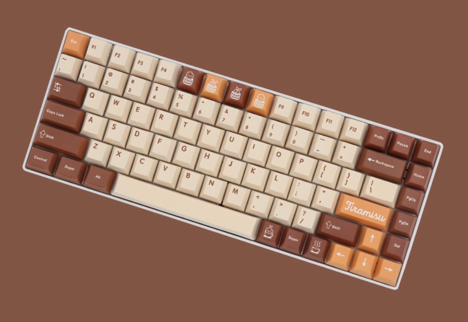 Beige & Brown Tiramisu Themed Keycap Set for Mechanical - Etsy