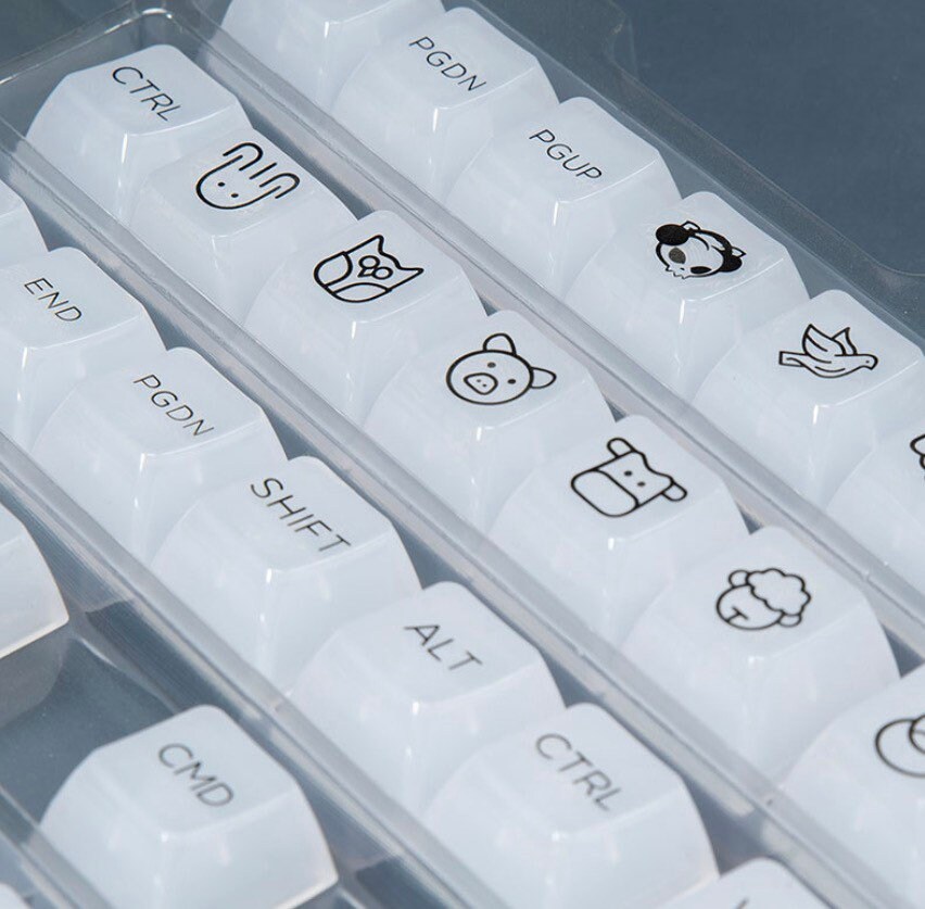 Clear White Transparent PBT Keycap Set for Mechanical Keyboard - Etsy UK